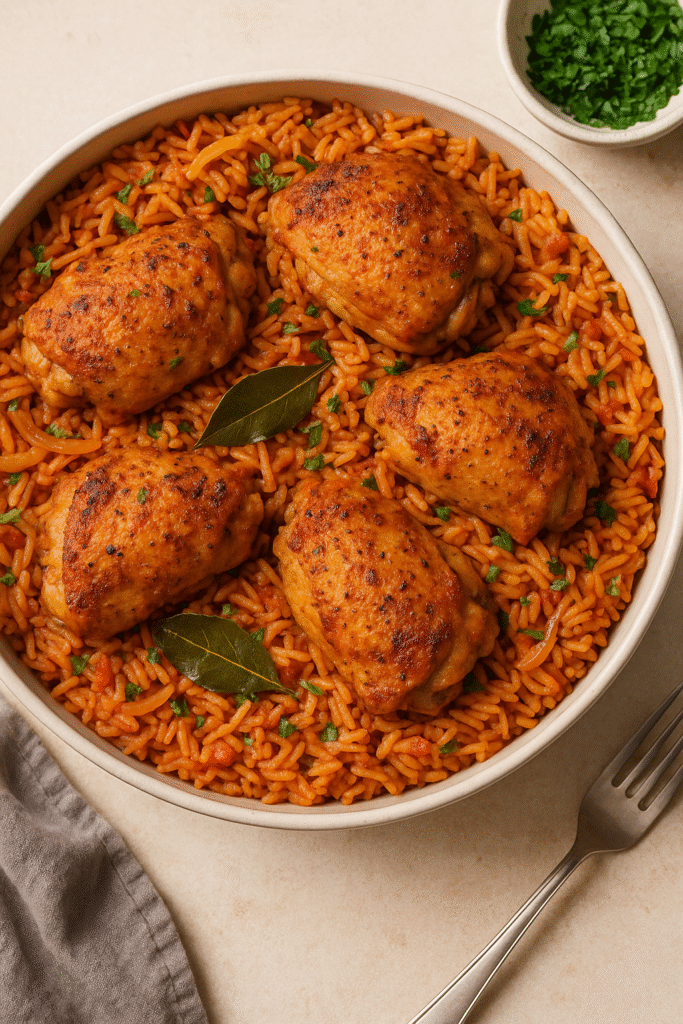 Jollof Rice - Authentic Nigerian Party Rice Recipe | RecipeFeasts